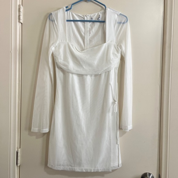 Princess Polly | Dresses | Princess Polly Mesh Mini Dress 6 White ...